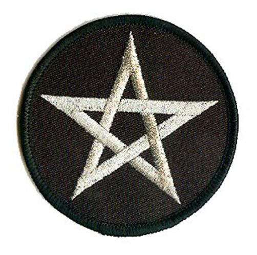 3" Black & Silver Circle Anarchy Star Pentagram Patch - Walmart.com