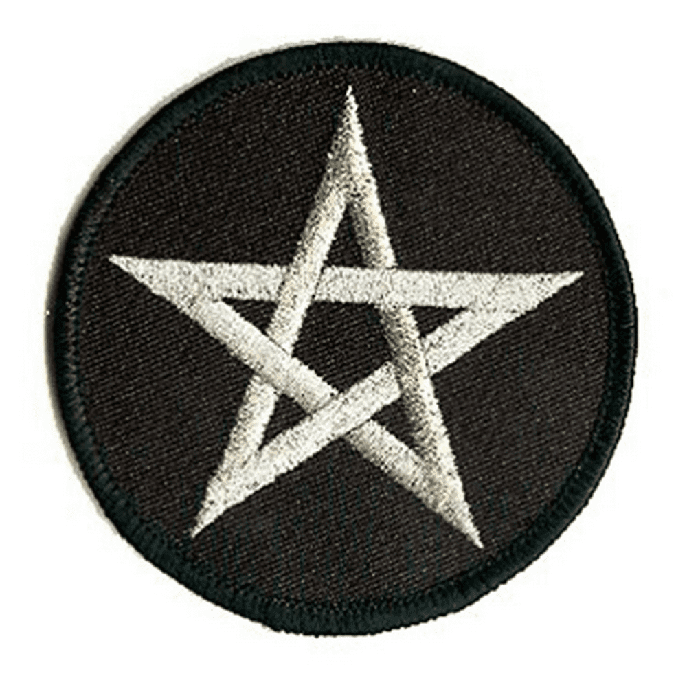 3" Black & Silver Circle Anarchy Star Pentagram Patch - Walmart.com ...