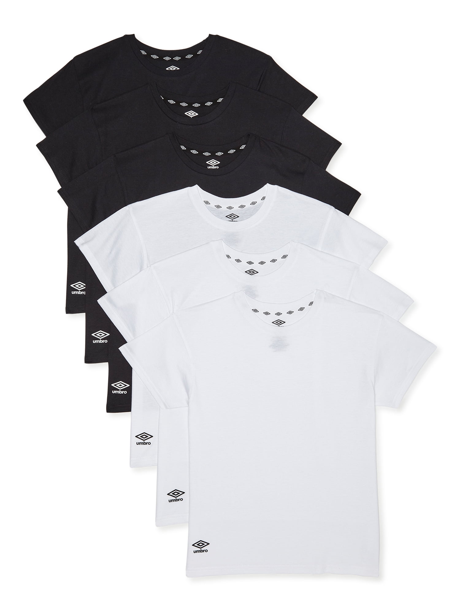 Umbro Boys Undershirts, 6 Pack Crew Neck Undershirts Sizes 4 - 20 ...