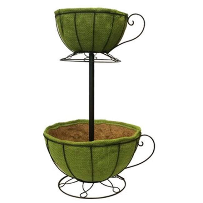 Gardener Select GSAJCHP0007 2 Tier Patio Planter Green Coco Liner ...