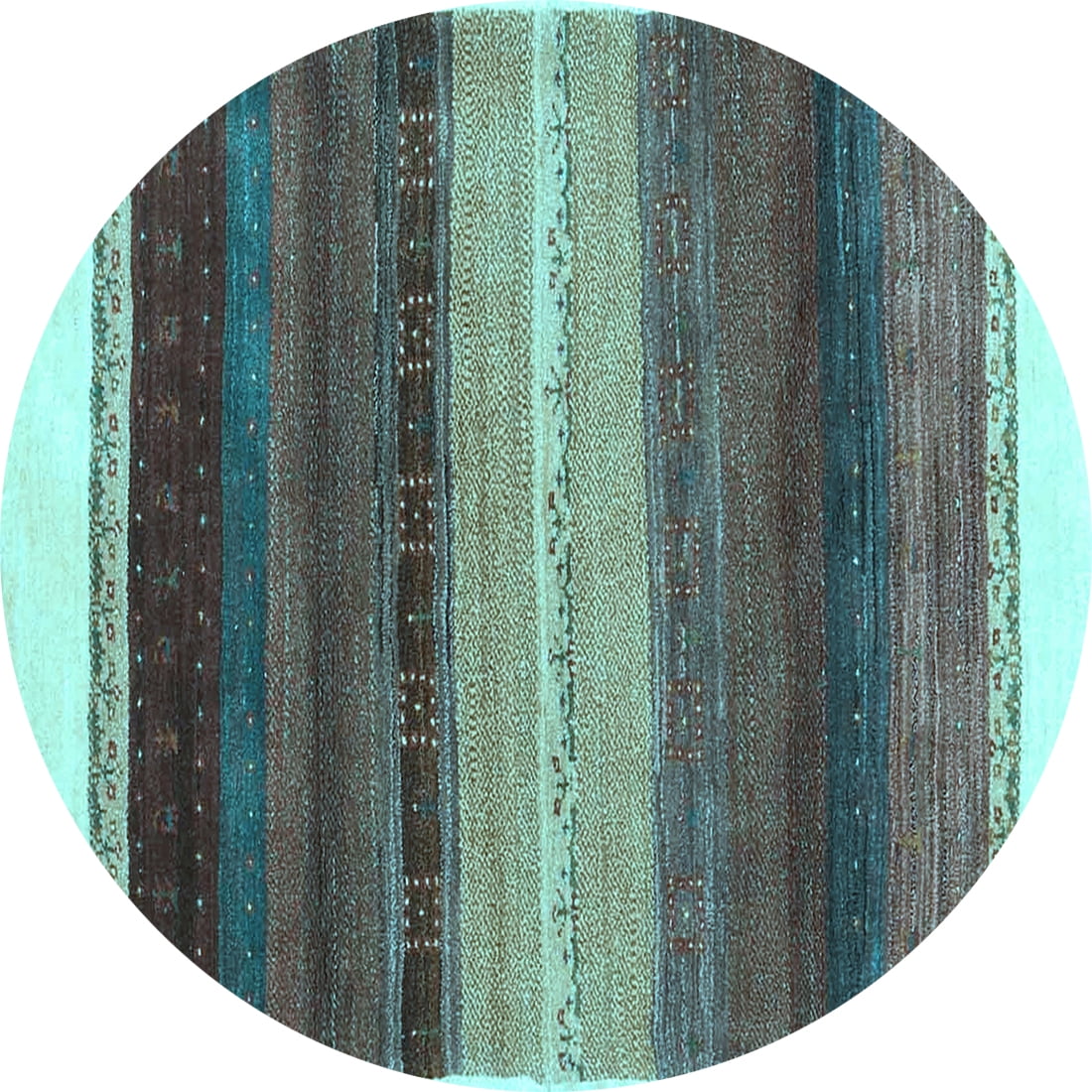Ahgly Company Indoor Round Abstract Light Blue Contemporary Area Rugs ...