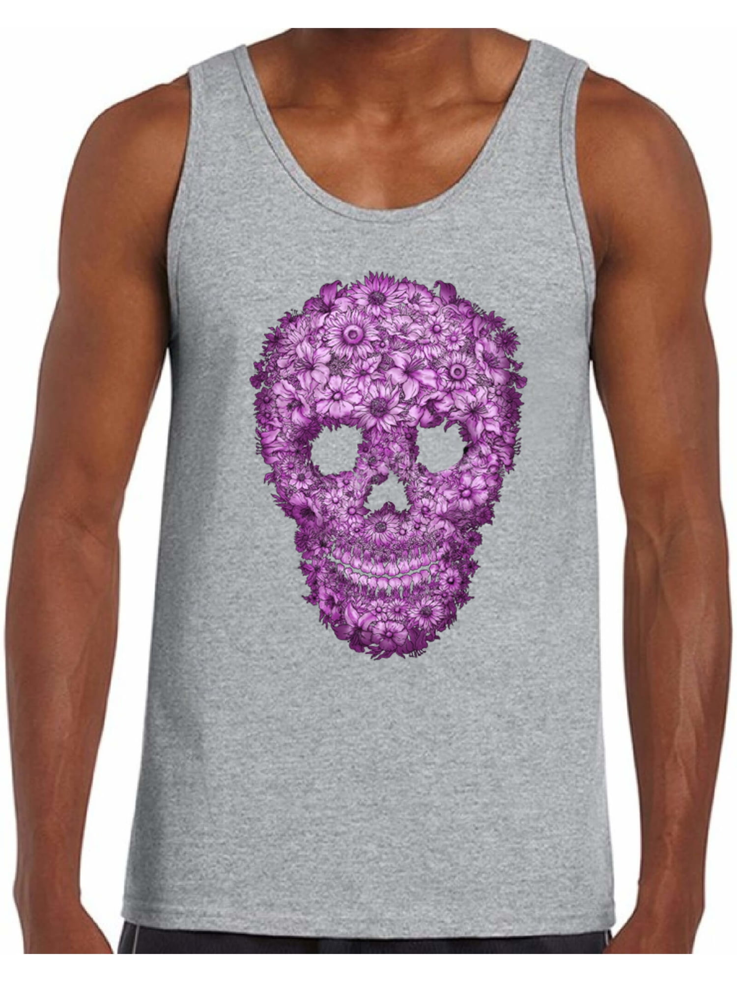 Awkward Styles Flower Skull Tank Top for Men Floral Sugar Skull Tank ...