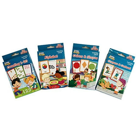 Little People Flash Cards Early Learning 4 Piece Set - Includes ...