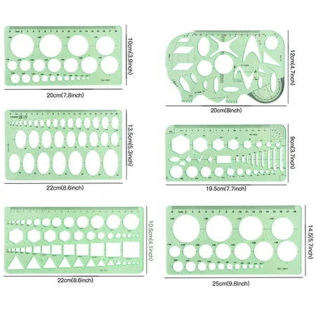 Drawings Templates Plastic Draft Rulers 9Pcs Drawings Templates ...