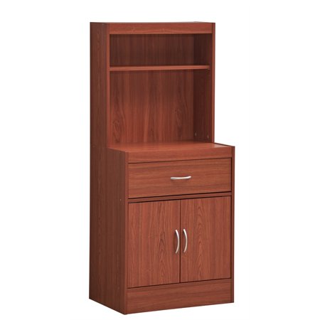 Pemberly Row 54" Open Shelves 2-Door 1-Drawer Wooden Kitchen Cabinet in ...