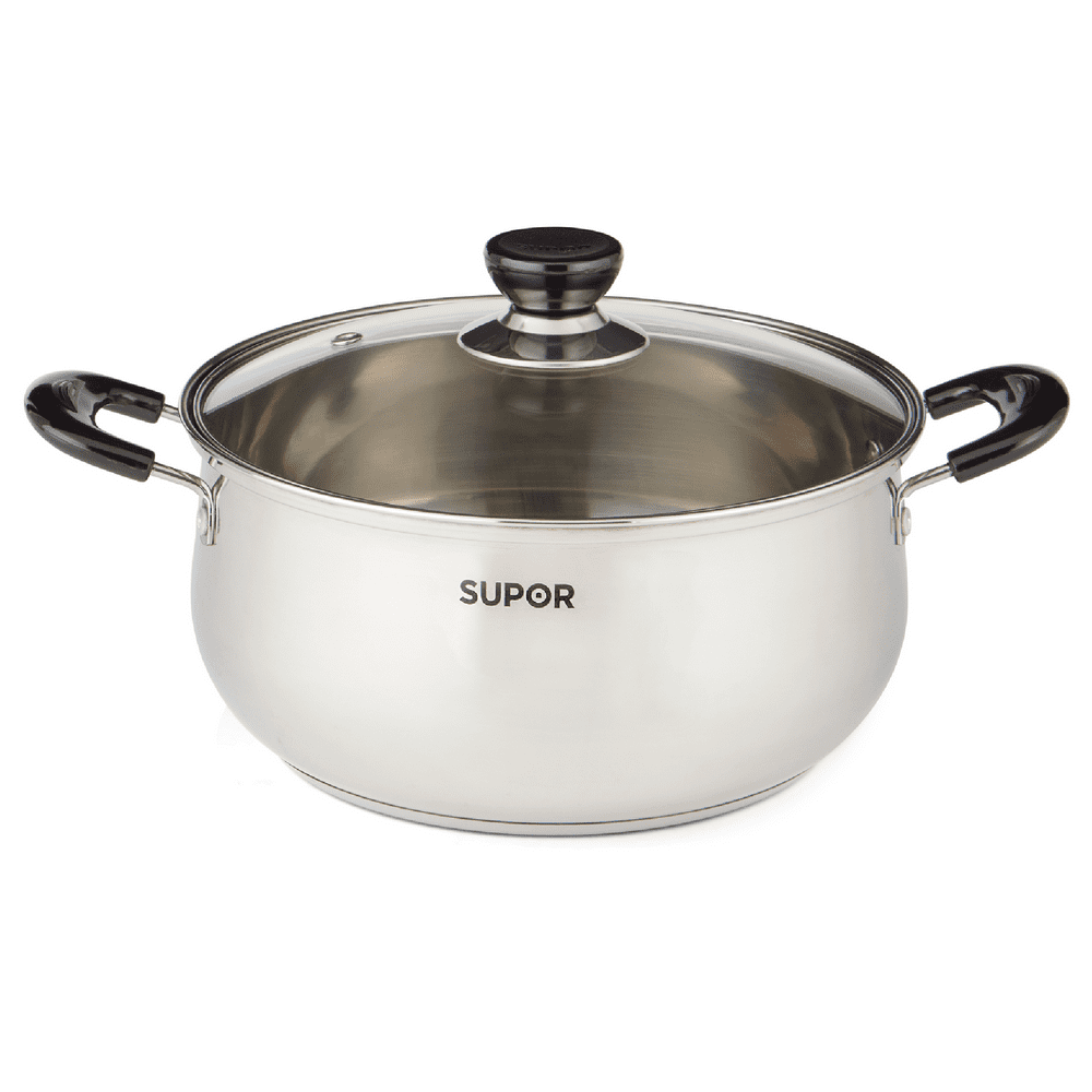 Supor 4.1L/4.3QT Stainless Steel Saucepot with Lid - Walmart.com ...