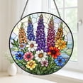 Colorful Wildflower Meadow Window Hanging Suncatcher, Stained Glass ...