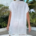 Antinious Ladies V-Neck Short Sleeve Hand Crochet Neck Splice Solid ...