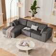Huatean 108" L Shaped Modular Cloud Sectional Sofa, Deep Seat Boneless ...