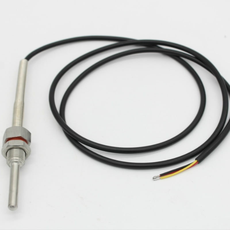 DS18B20 Digital Temperature Sensor M12X1 Thread Probe OD=6mm 1m PVC 3 ...