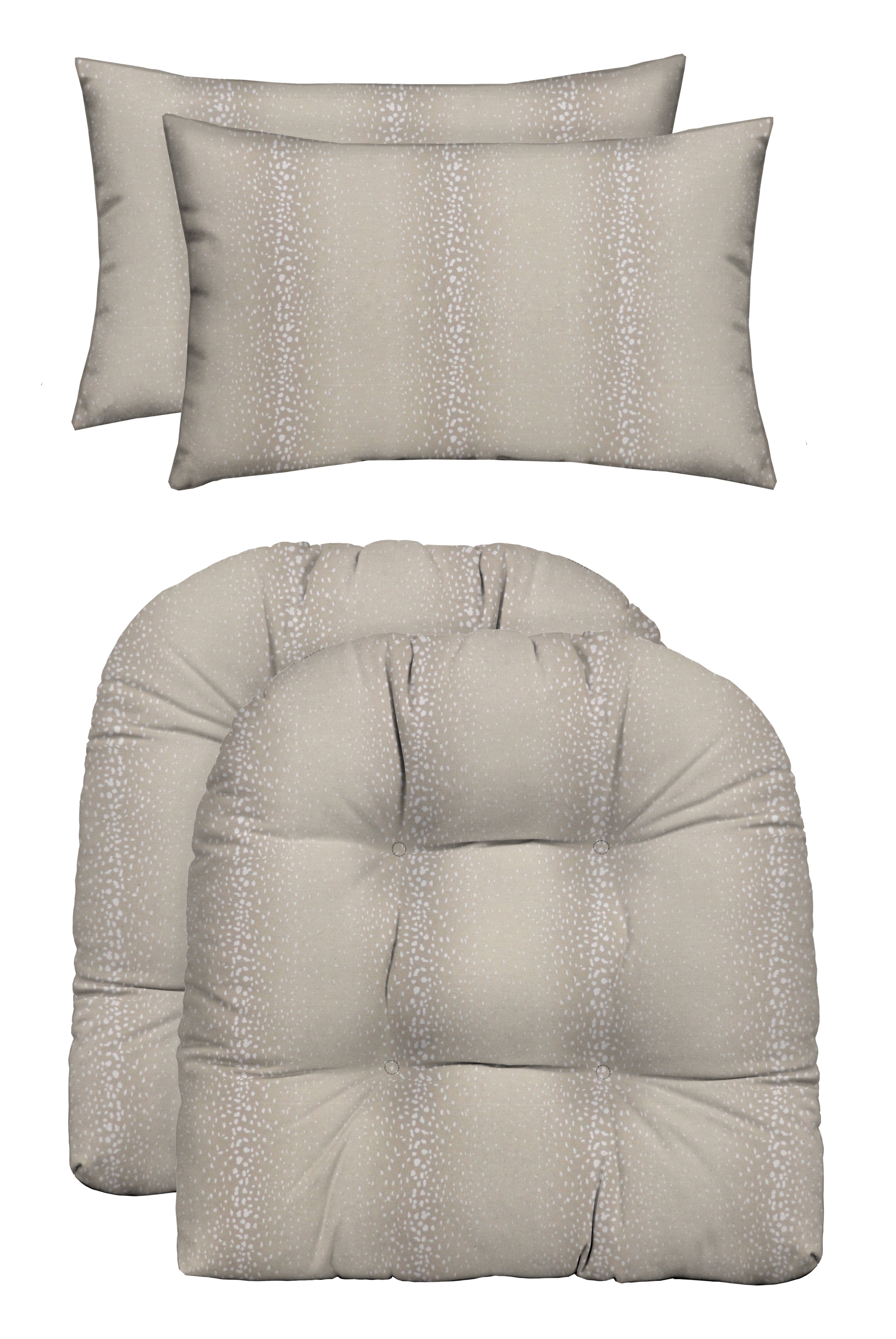 RSH Décor Indoor Outdoor Set of 2 U-Shape Cushions and 2 Lumbar Pillows ...