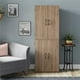 Mainstays 4-Door 5' Storage Cabinet, Rustic Oak - Walmart.com