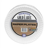 Gold Label Coated Paper Plates 9" dia, White, 100/Pack, 10 Packs/Carton ...