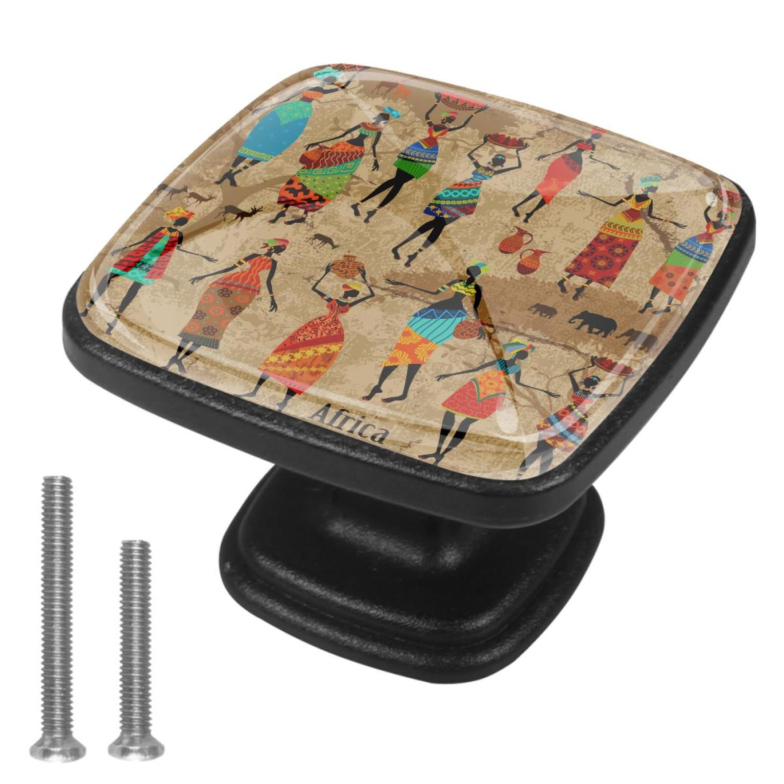 4 Pcs Cabinet Handle Drawer Pulls Beautiful African Women Knobs with ...