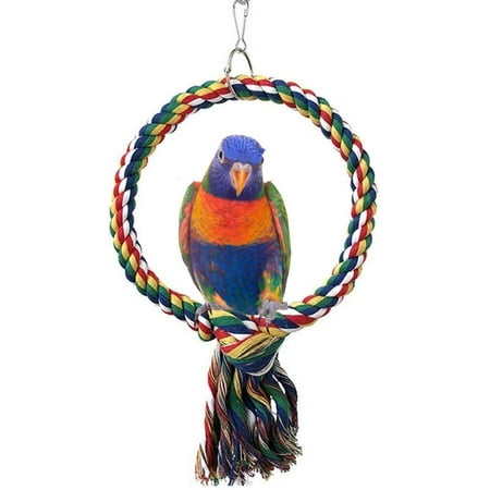 Bird Rope Swing Colorful Perch Climbing Toy for Parrots Budgie Parakeet ...