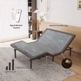 ESHINE Twin XL Adjustable Bed Frame-14 inch Memory Foam Mattress, with ...