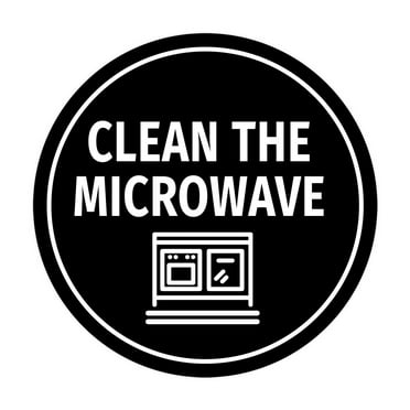 Classic Framed Please Clean Microwave After Use Sign (Black / Silver ...