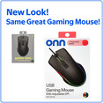 Onn+ Wired USB Gaming Mouse with Adjustable DPI 200-7200, 7 ...