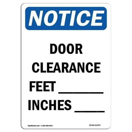 UPC 754130262530 - 10 x 14 in. OSHA Notice Sign - Door Clearance Feet ...