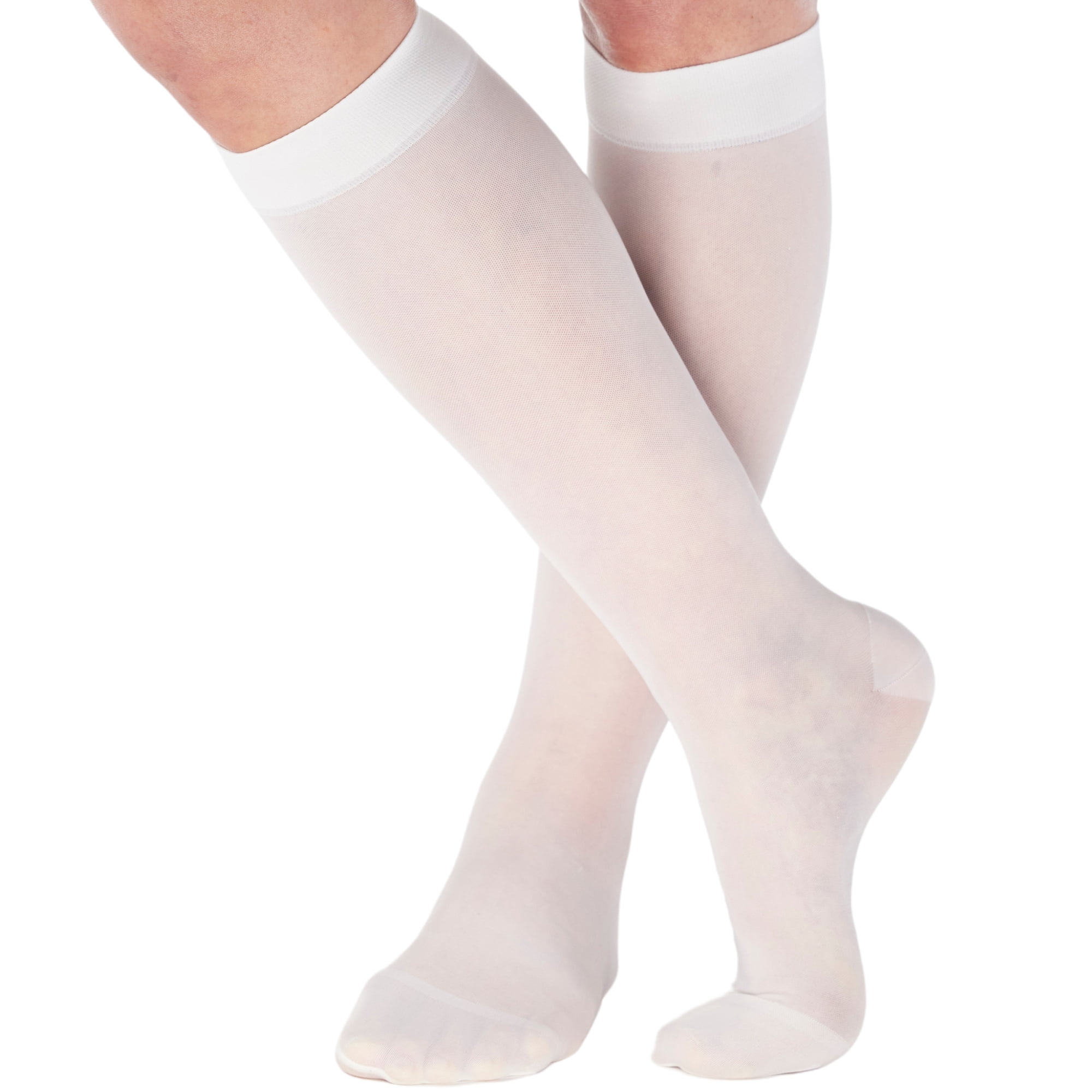 Womens Compression Stockings 15-20mmHg by Absolute Support - White ...