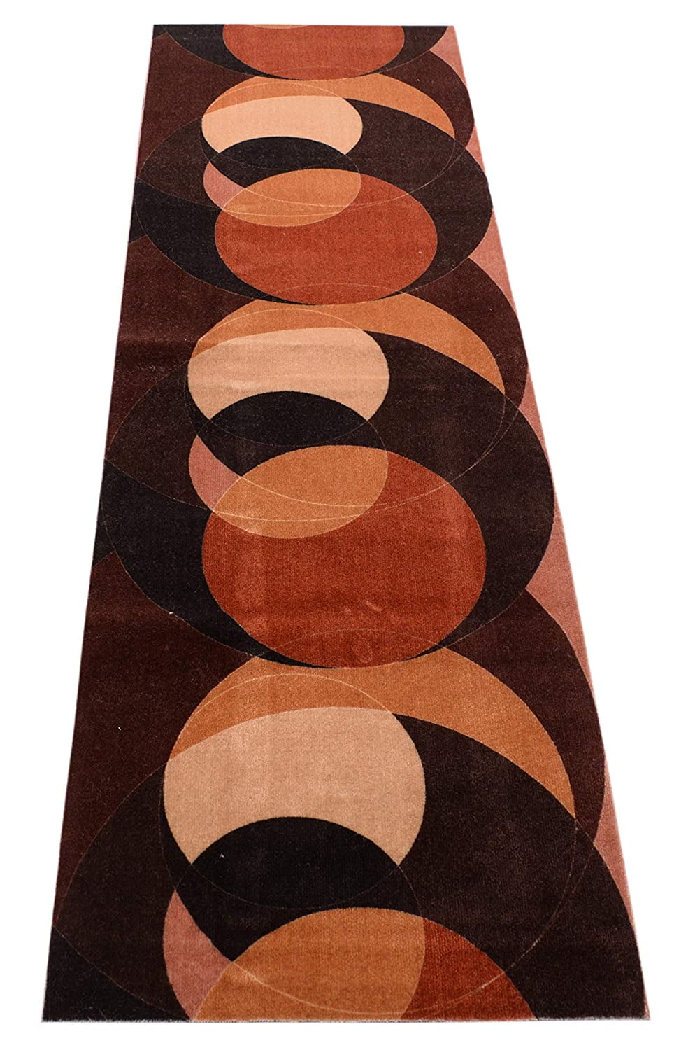 Custom Size Runner Rug Geomtric Circle Brown Cut to Size Rug Runner ...