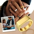 Bestyle Chunky Gold Signet Rings Rectangle Stainless Steel Thumb Ring ...