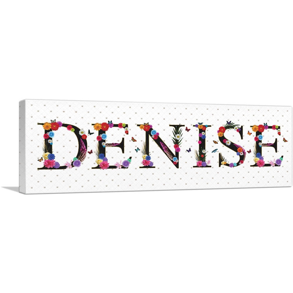 ARTCANVAS DENISE Girls Name Room Decor Canvas Art Print - Size: 60" x ...