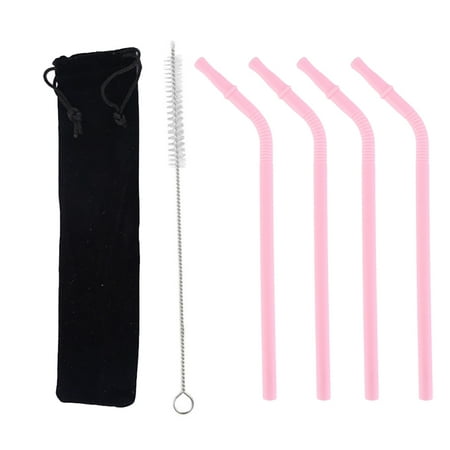 Softy Straws Reusable Silicone Drinking Straws, Flexible, Bendy, for ...