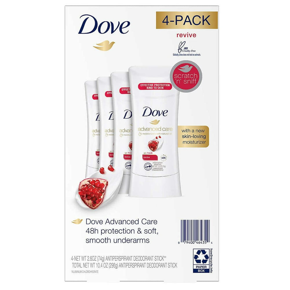 Dove Advanced Care Antiperspirant, 2.6 Ounce (Pack of 4) - Walmart.com ...