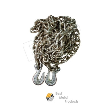 3/8 inch x 20 Feet Transport Binder Chain with Grab Hook 5 Pack G70 6,600 lbs WLL Load Chain Tie ...