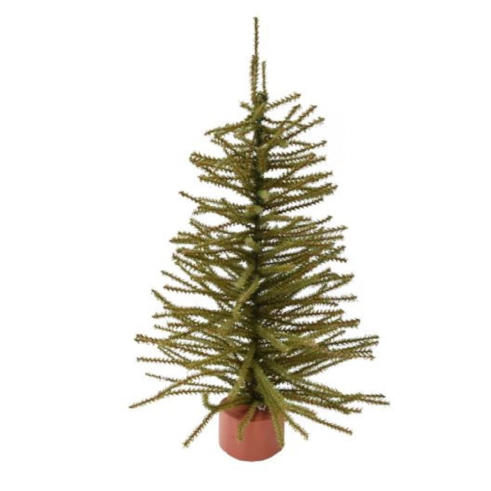 Tremont Floral Mixed Green Pine Christmas Tree with Wood Base 24 Inch ...