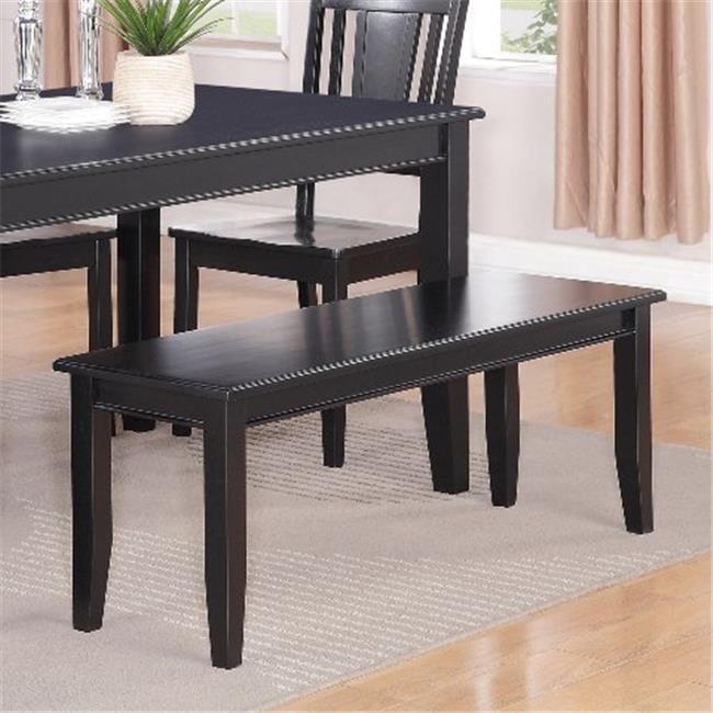 DU-WB-BLK Dudley Dining Bench with Wood Seat - Black - Walmart.com