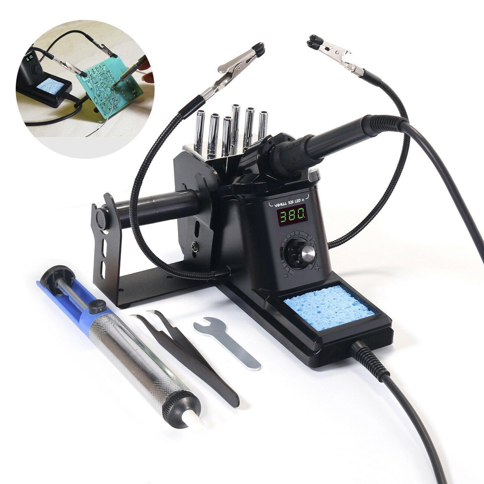 SMD Rework Soldering Iron Station Kit LED Display Desoldering Repair ...