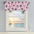 Black Bow Pink Leopard Kitchen Valances for Windows 42x18 Inch Kitchen ...