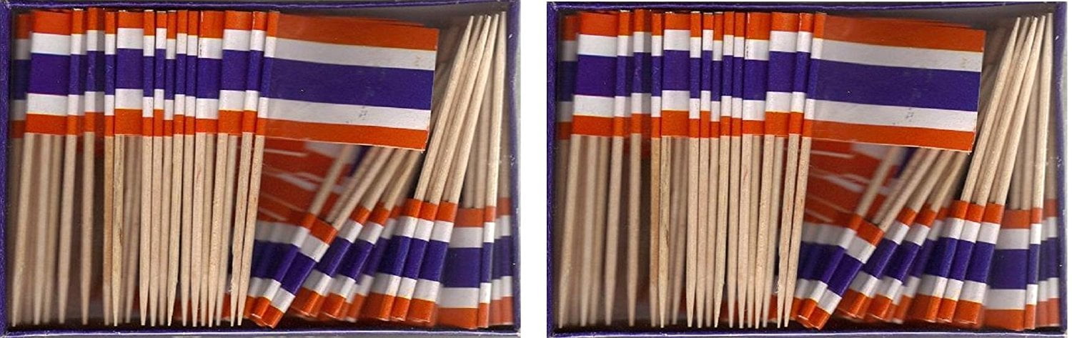 2 Boxes of Mini Thailand Toothpick Flags, 200 Small Thai Flag ...