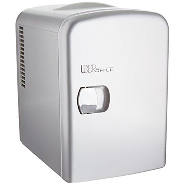 Cooluli Electric 4-Liter Portable Cooler/Warmer Mini Fridge, Cow Print ...