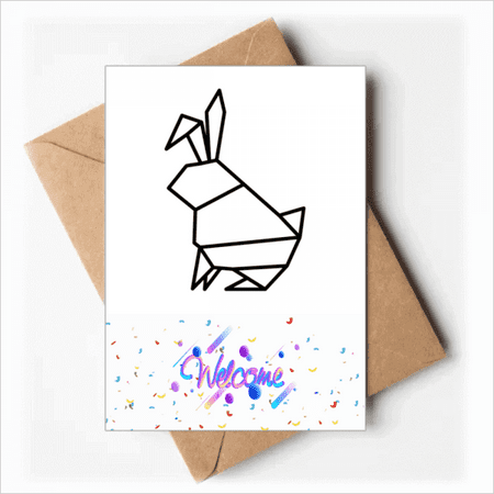 Origa Rabbits Geometric Shape Welcome Back Greeting Cards Envelopes ...