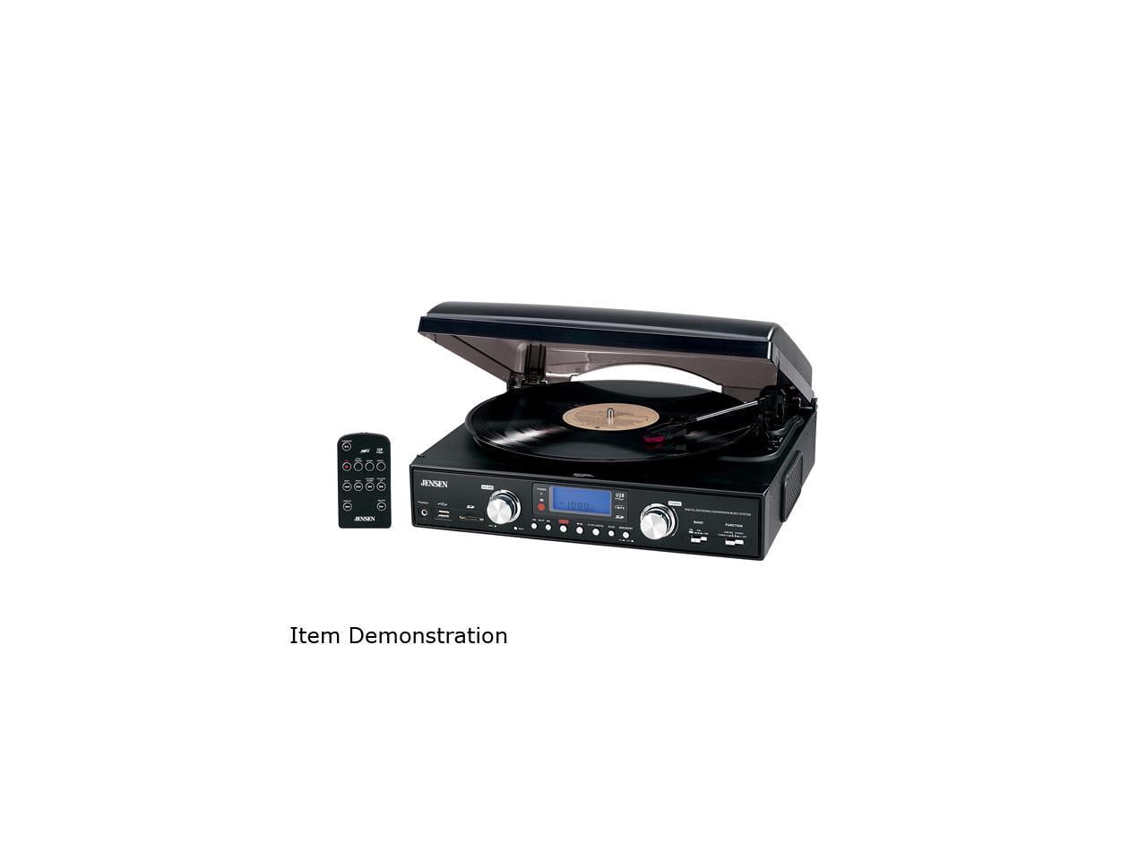 Jensen JTA-460 3-Speed Stereo Turntable with AM/FM Stereo Radio ...