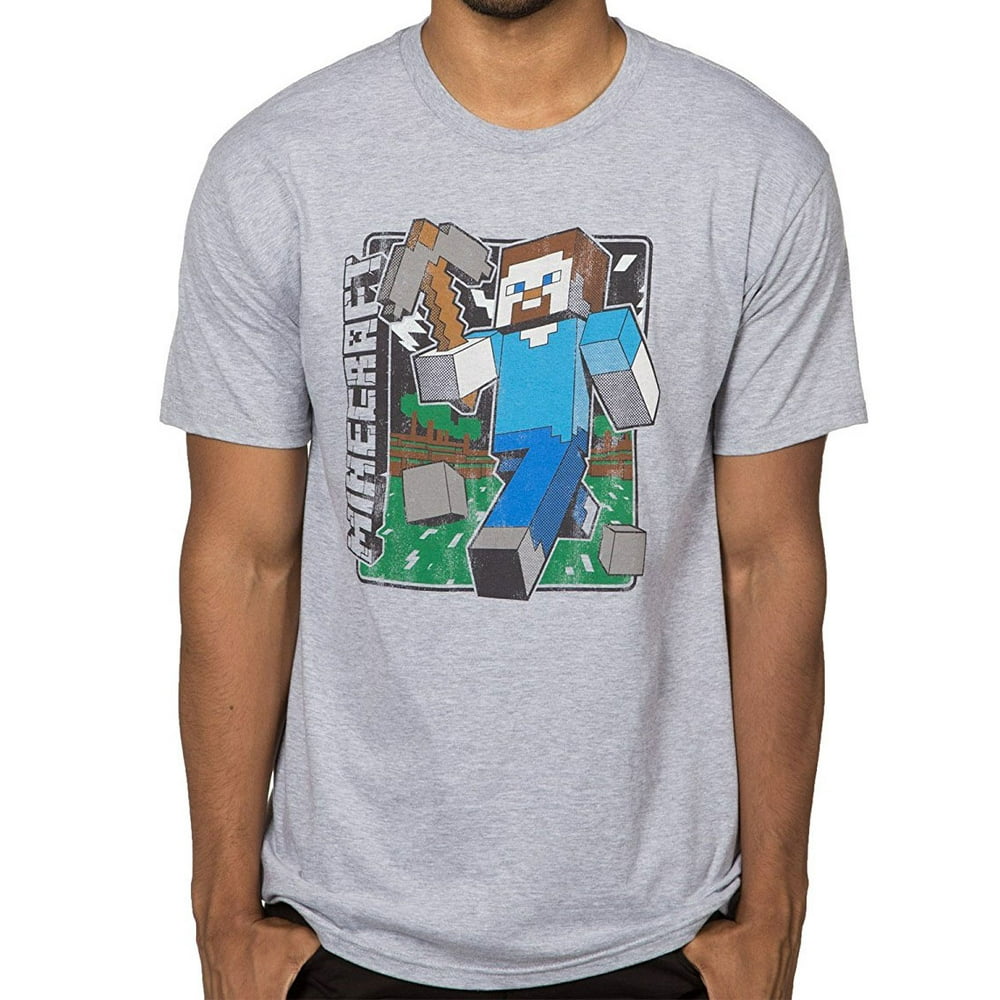 Minecraft - Vintage Steve Premium Adult T-Shirt - Walmart.com - Walmart.com