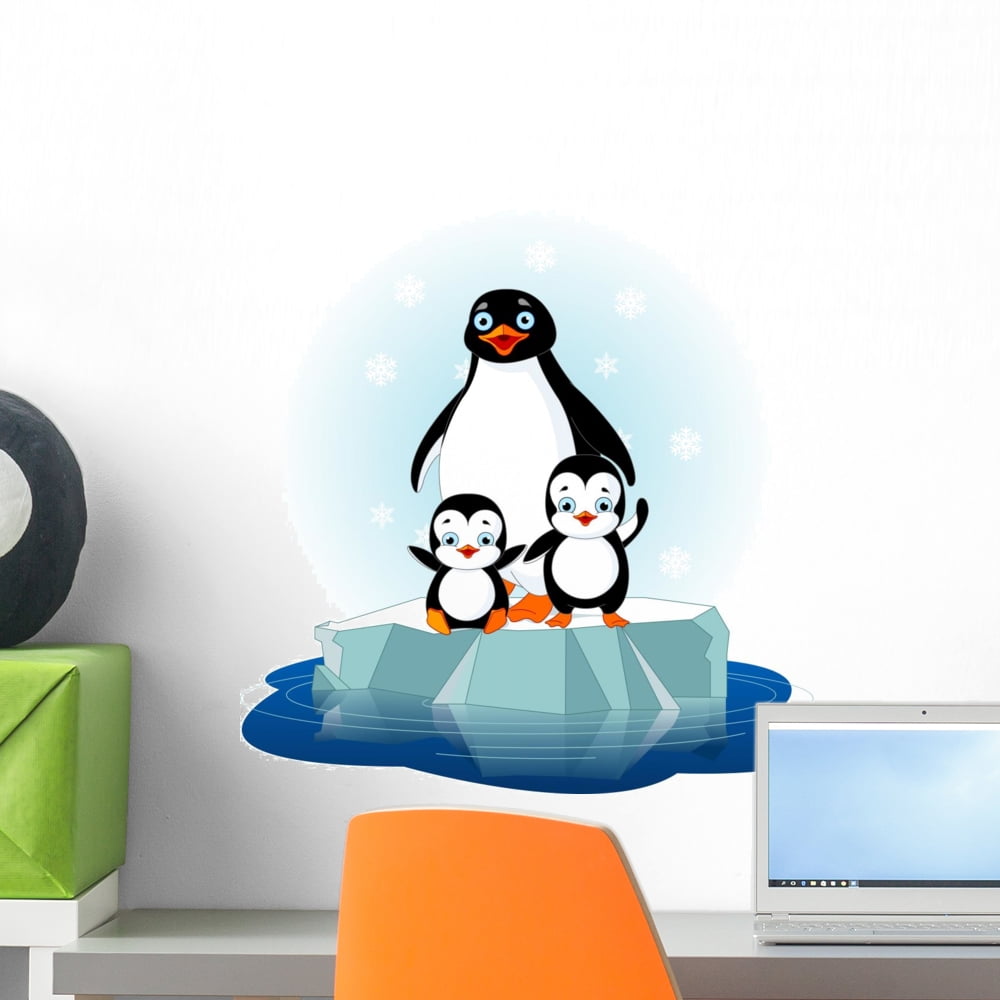 Penguin Family Wall Decal Mural by Wallmonkeys Peel and Stick Graphic ...