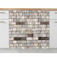Brown Marble Cabinet Curtains 28" W x 35" L Country Vintage Stone Wall ...