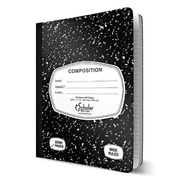 BAZIC Composition Book Wide Ruled 100 Sheet, Premium Black Marble ...