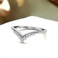 Auory Round Cut Moissanite Ring - 18K White Gold Plated Chevron ...