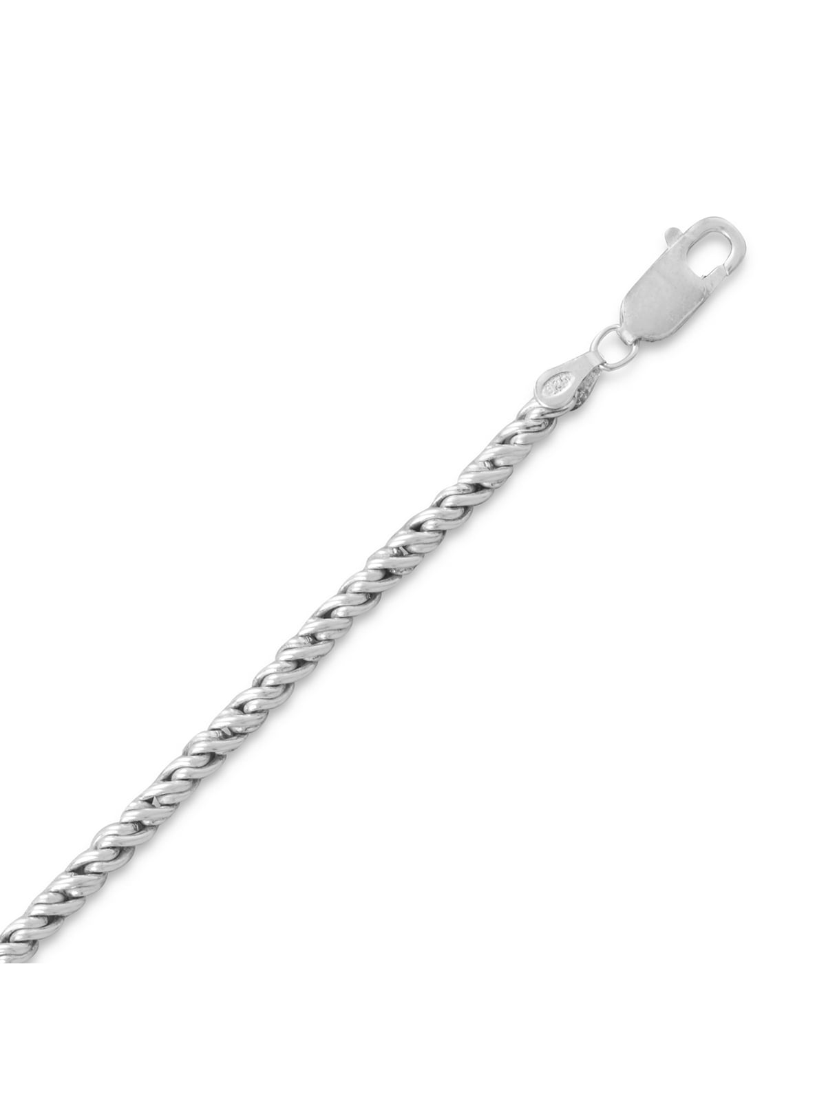Rope Chain Necklace 4mm Wide Sterling Silver Made in the USA, 24-inch ...