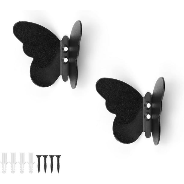 nipocaio Black Wall Hook, 2 Pieces Modern Wall Hook, Creative Butterfly ...