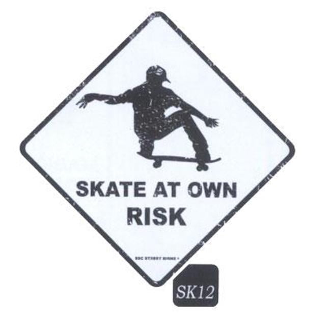 Seaweed Surf Co SK12 12X12 Aluminum Sign Skate At Own Risk - Walmart.com