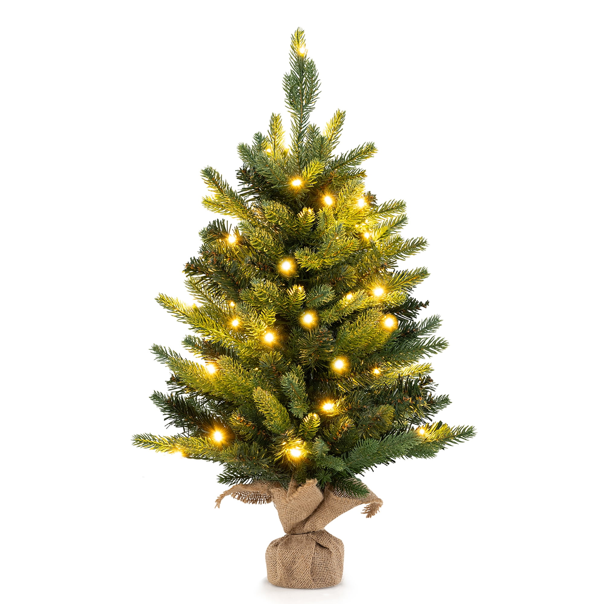 Click here for Gymax 24 Mini Pre-Lit Christmas Tree Small Tableto... prices