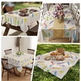 Cute Paw Print Pencil on Linen Table Cloth 54x54in, Waterproof Square ...