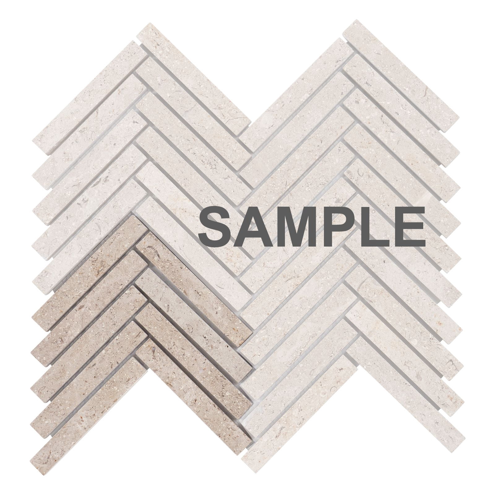 Sample - Beige Sand Sina Pearl Marble Stone Herringbone Mosaic Tile ...