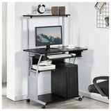 CodYinFI 3 Tier Computer Desk, Portable with Wheels, Durable Metal ...